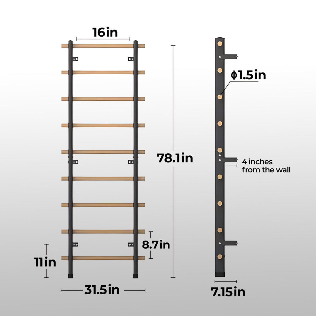 SpaceSmart Swedish Ladder 1.0: Multifunctional Wall Bars for All ...