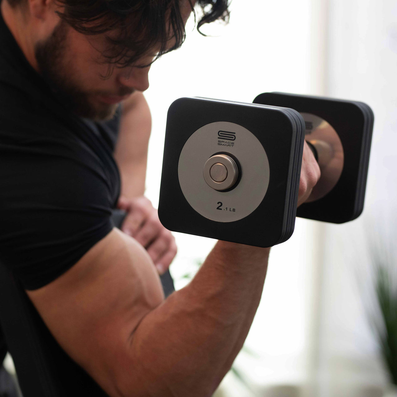 SpaceSmart Wall-Mounted Weight Set | Adjustable Dumbbell & Barbell ...