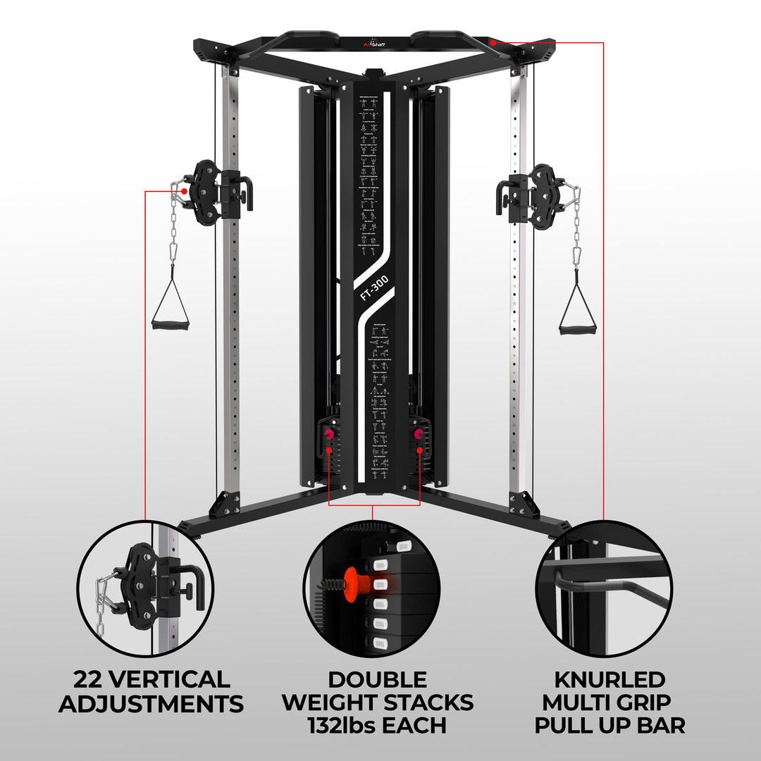 AmStaff Fitness FT-300 Functional Trainer - Interchangeable Ratio ...