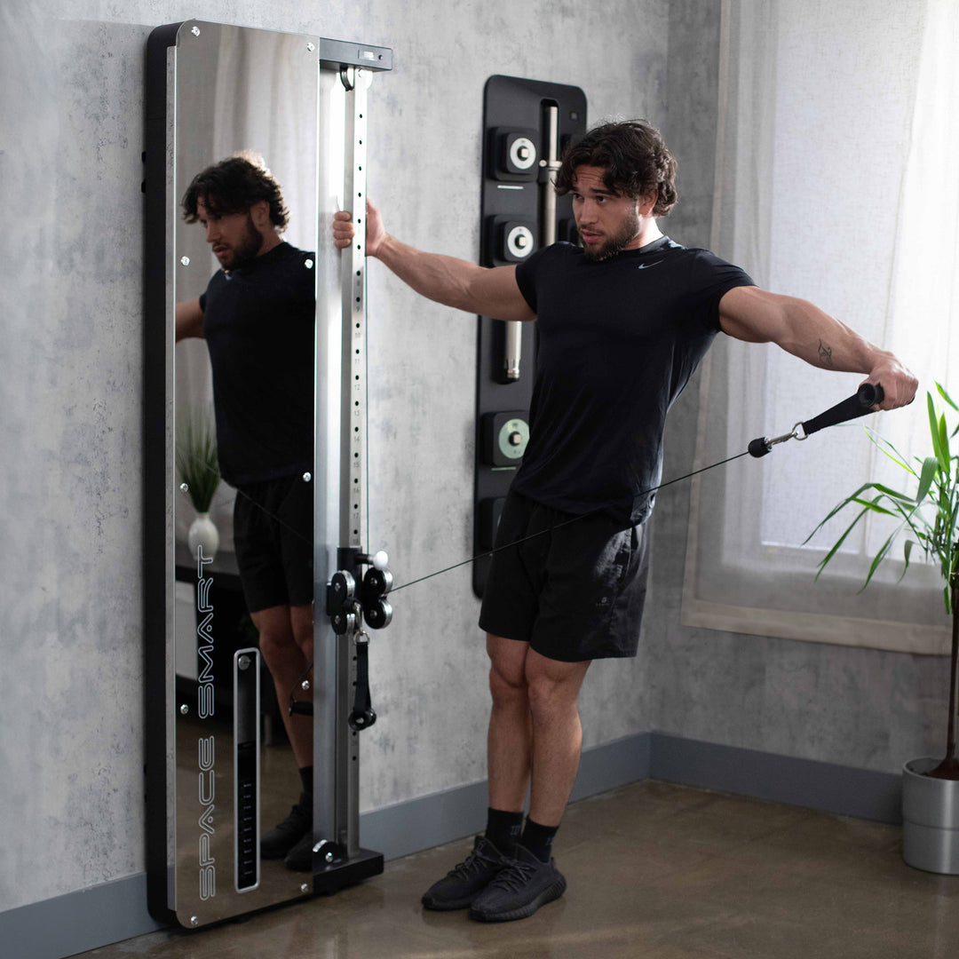 SpaceSmart Wall Mount Functional Trainer - Single Stack | Compact Home ...