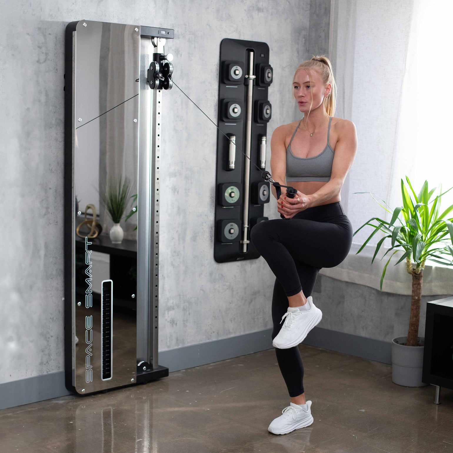 SpaceSmart Wall Mount Functional Trainer - Single Stack | Compact Home ...