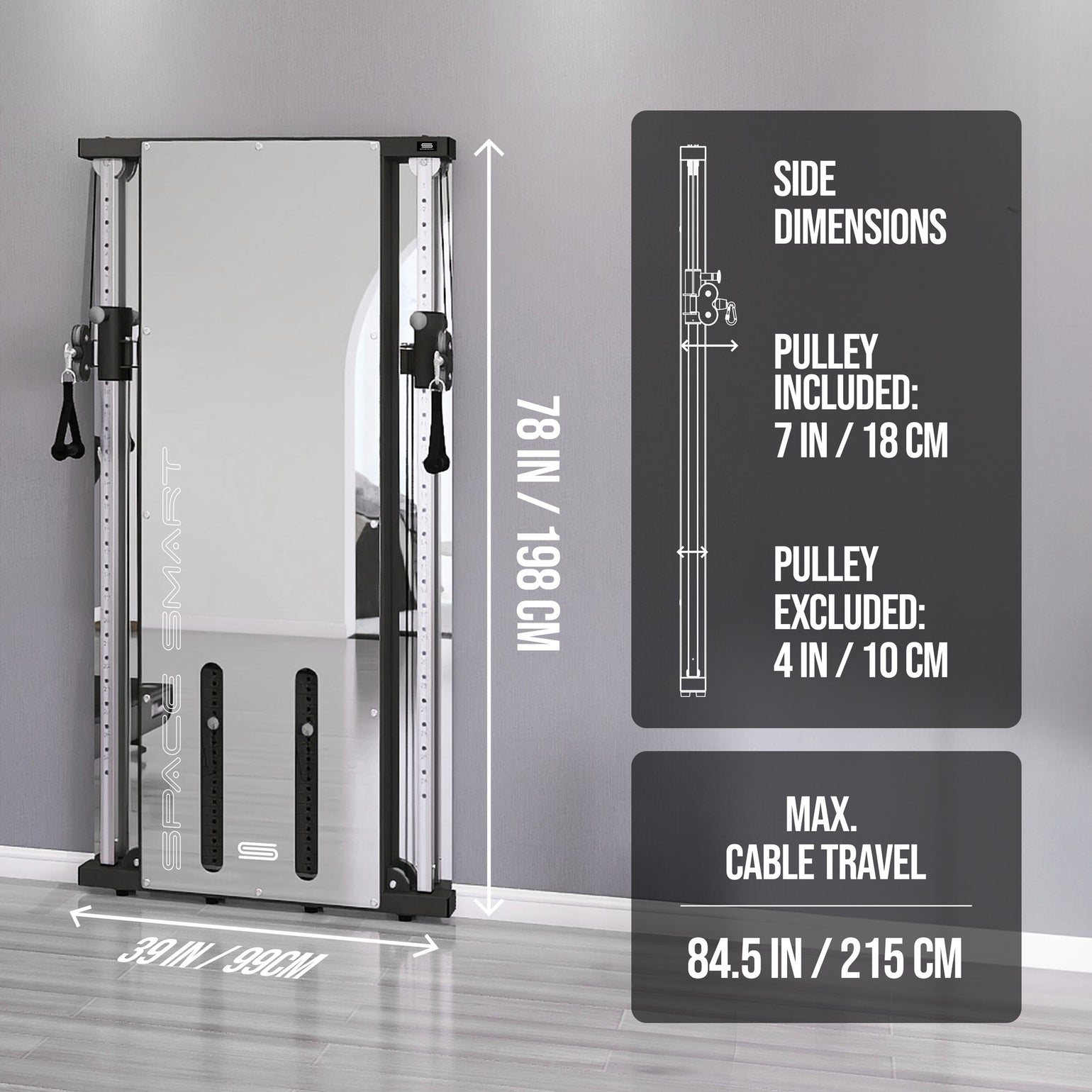 SpaceSmart: Wall-Mount Compact Functional Trainer - Mirror – Fitness Avenue