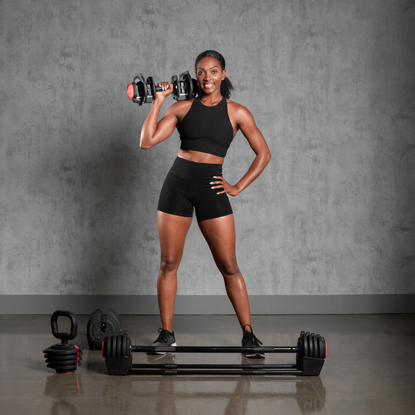 3in1 Adjustable Dumbbell/Kettlebell/Barbell Set (2-43lbs) - Elevate ...