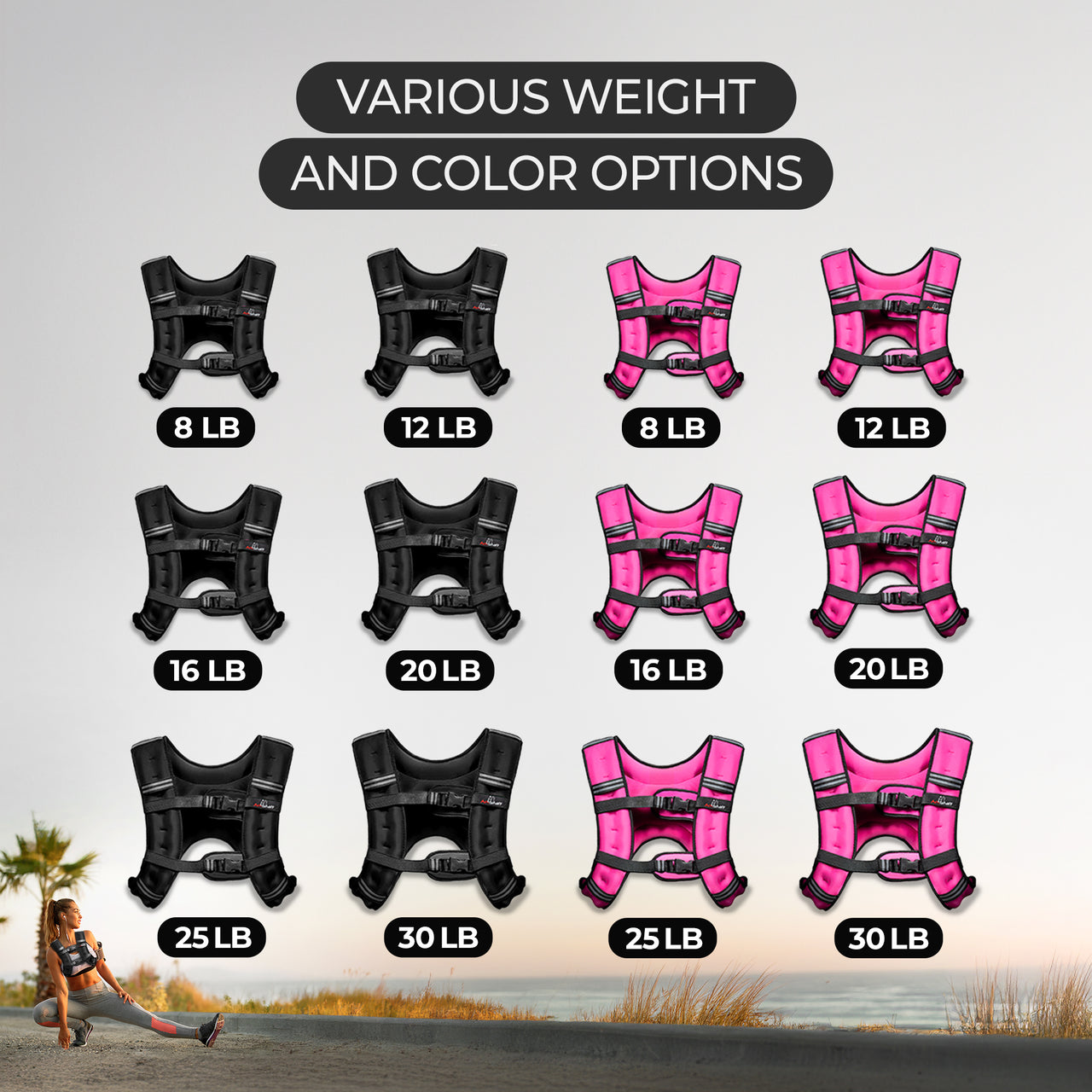 AmStaff Fitness Weighted Vest | Men & Women | 8-30lb – Fitness Avenue