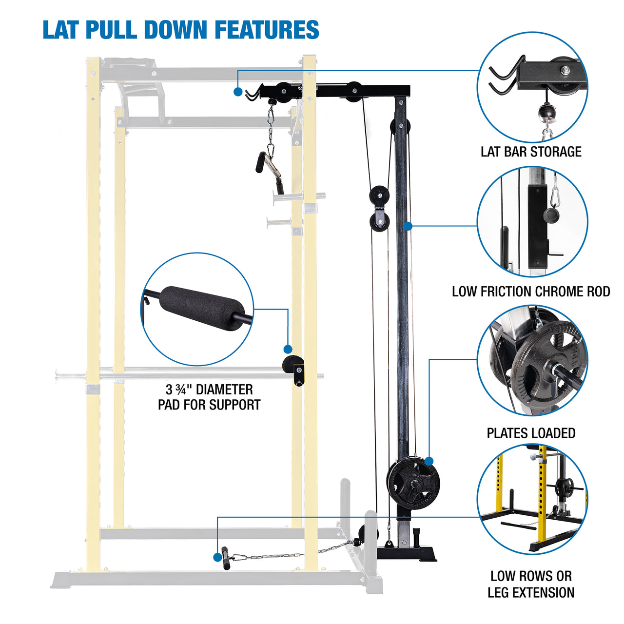 Lat/Pull Down Attachment for DF1161 Power Rack – Fitness Avenue