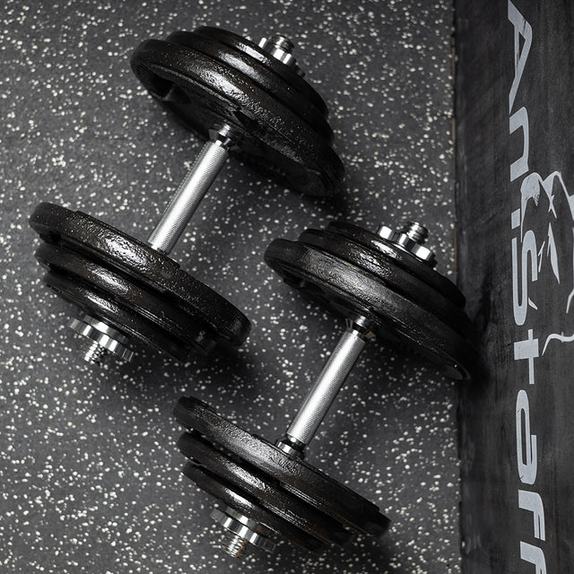 80lbs Cast Iron Grip Standard 1 Inch Dumbbell Weight Set – Fitness Avenue